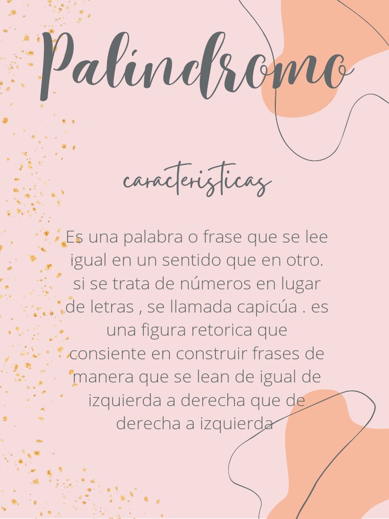 Palíndromo: Caracteristicas | PDF
