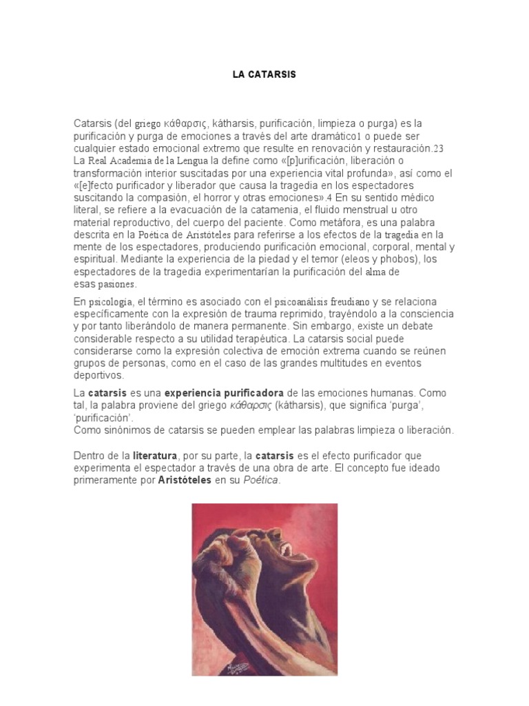 Definición y Efectos de la Catarsis | PDF | Filosofía | Religión y ...
