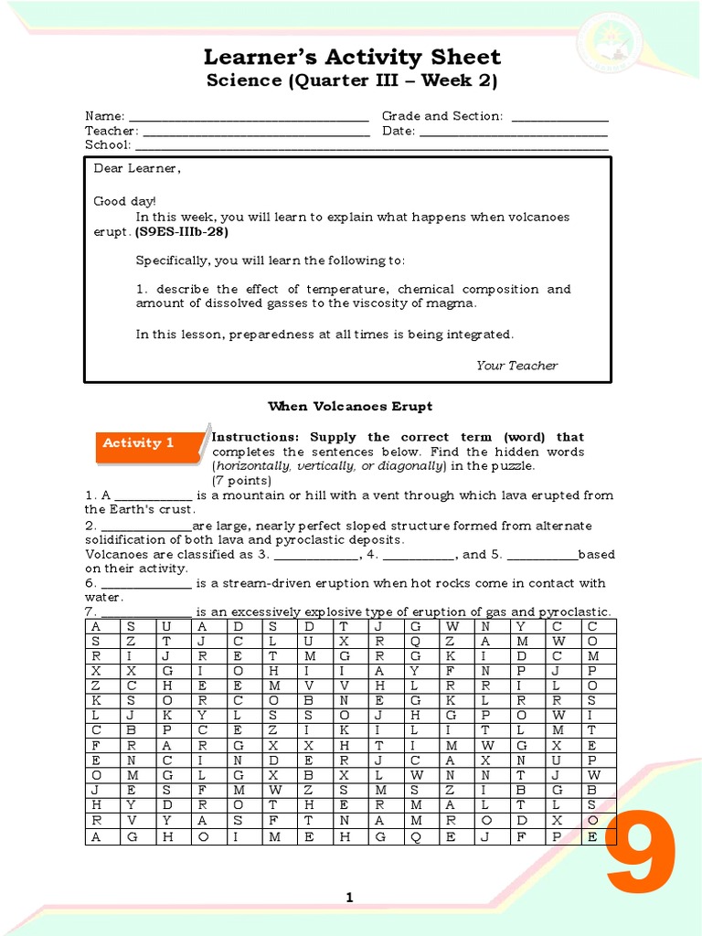 Learner's Activity Sheet: Science (Quarter III - Week 2) | PDF ...