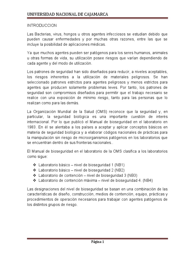 1 Informe de Micro | PDF | Laboratorios | Patógeno