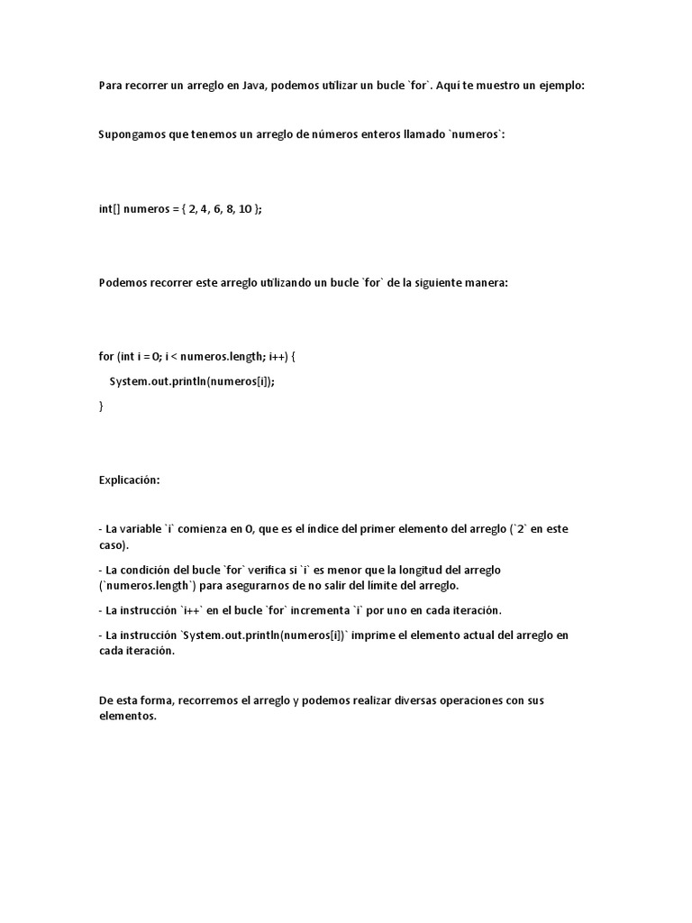 Arreglo en Java | PDF | Tecnología