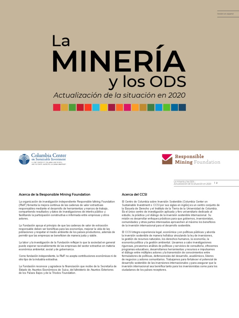 RMF CCSI Mining and SDGs SP Sept2020 | PDF | Minería | Sustentabilidad