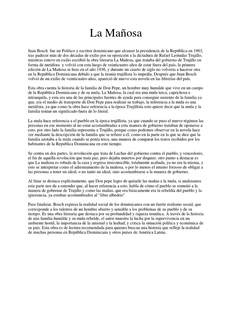 La Mañosa: Metáfora del Trujillismo | PDF | República Dominicana