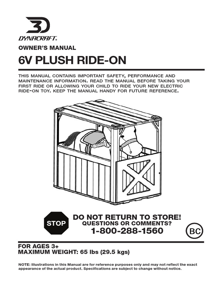 6V Plush Ride-On: Owner'S Manual | PDF | Battery Charger | Rechargeable ...