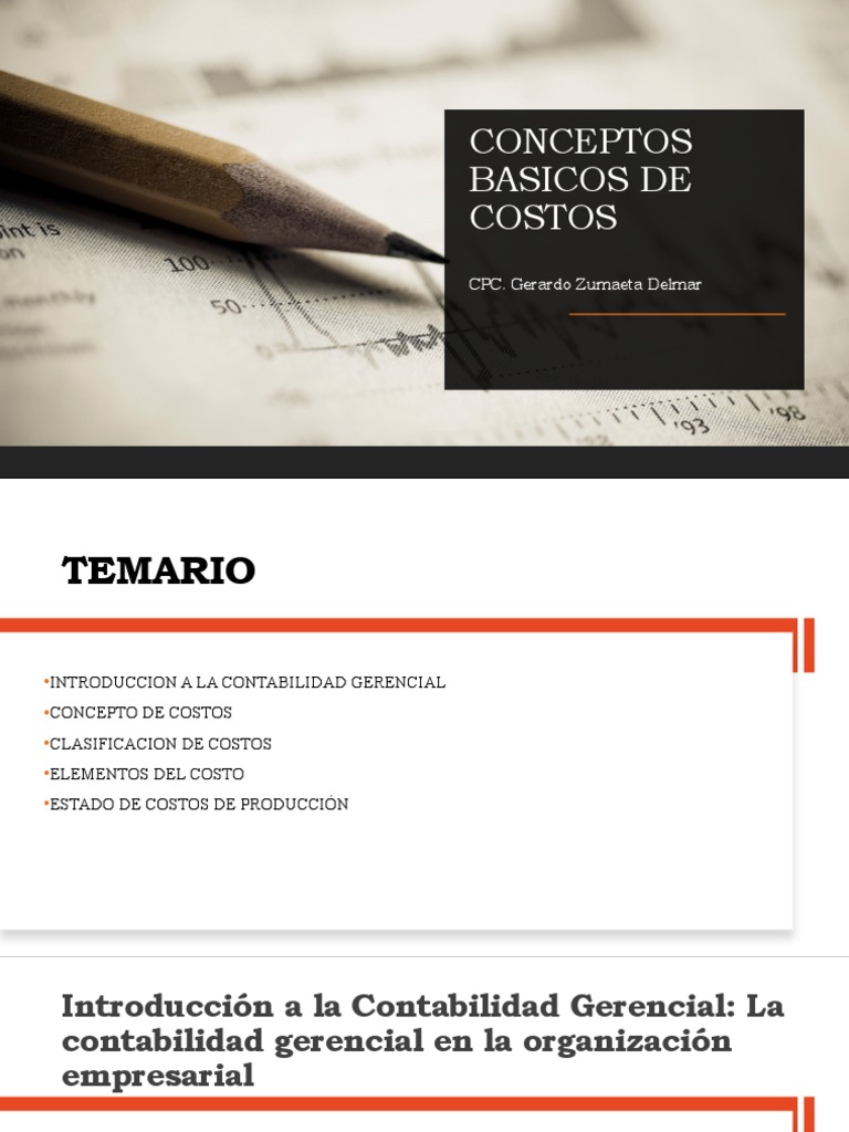 Unidad I Conceptos Básicos de Costos | PDF | Costo | Contabilidad