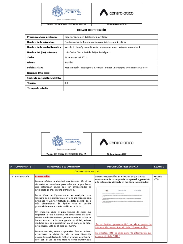 FUNDAMENTOS PROGRAMACIaN MODULO 4 | PDF | Python (lenguaje de programación) | Matriz (Matemáticas)