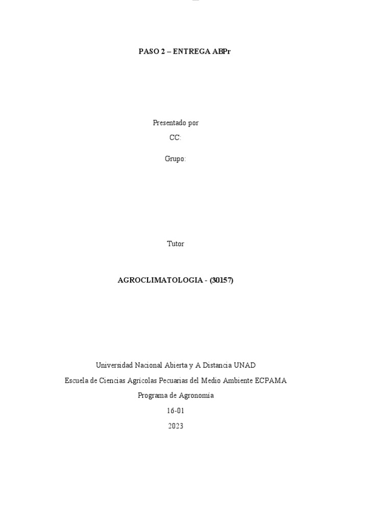 Agroclimatología N Paso 2 Pdf