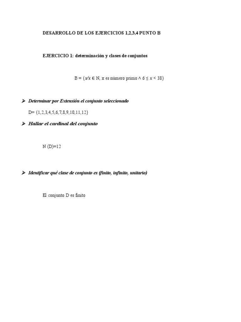 Desarrollo de Los Ejercicios 1 2 3 4 | PDF