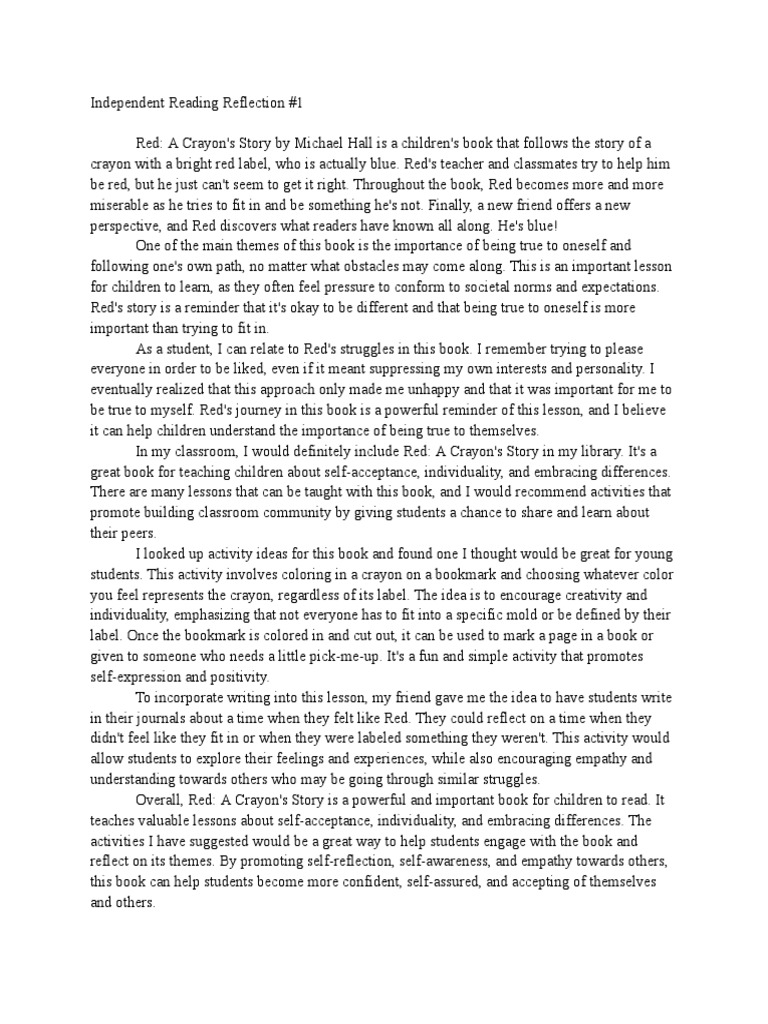 Independent Reading Reflection 1 2 | PDF | Cognitive Science | Cognition