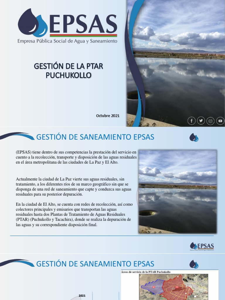 Angela SalinasGestión PTAR Puchukollo EPSAS | PDF | Tratamiento de aguas residuales | La ...