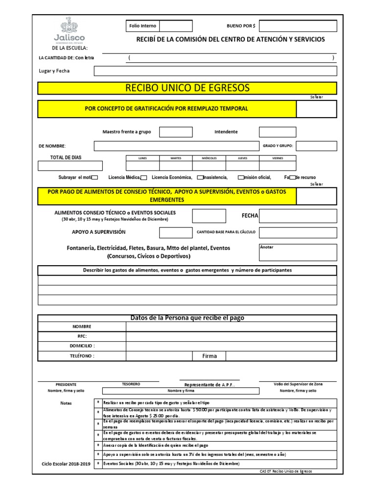 CAS 07 Formato Unico de Egresos | PDF