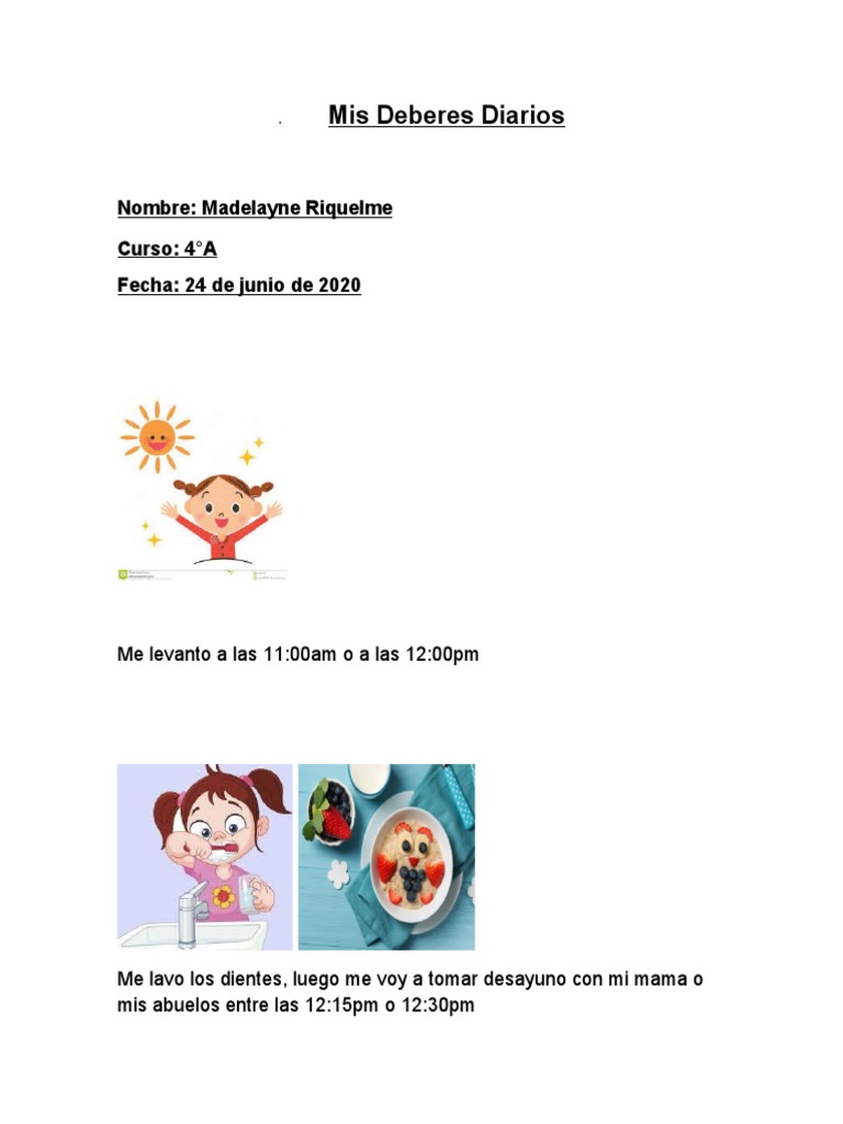 Mis Deberes Diarios | PDF