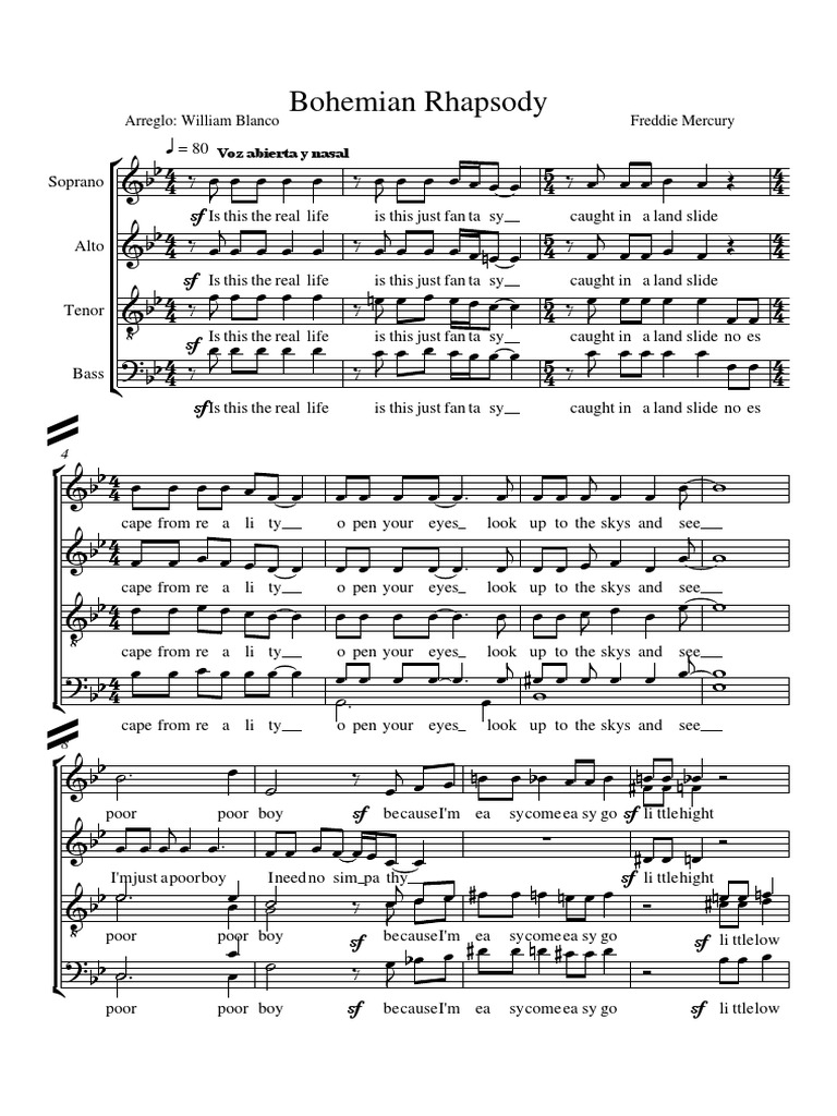 Bohemian Rhapsody | PDF | Vocal Music | Singing