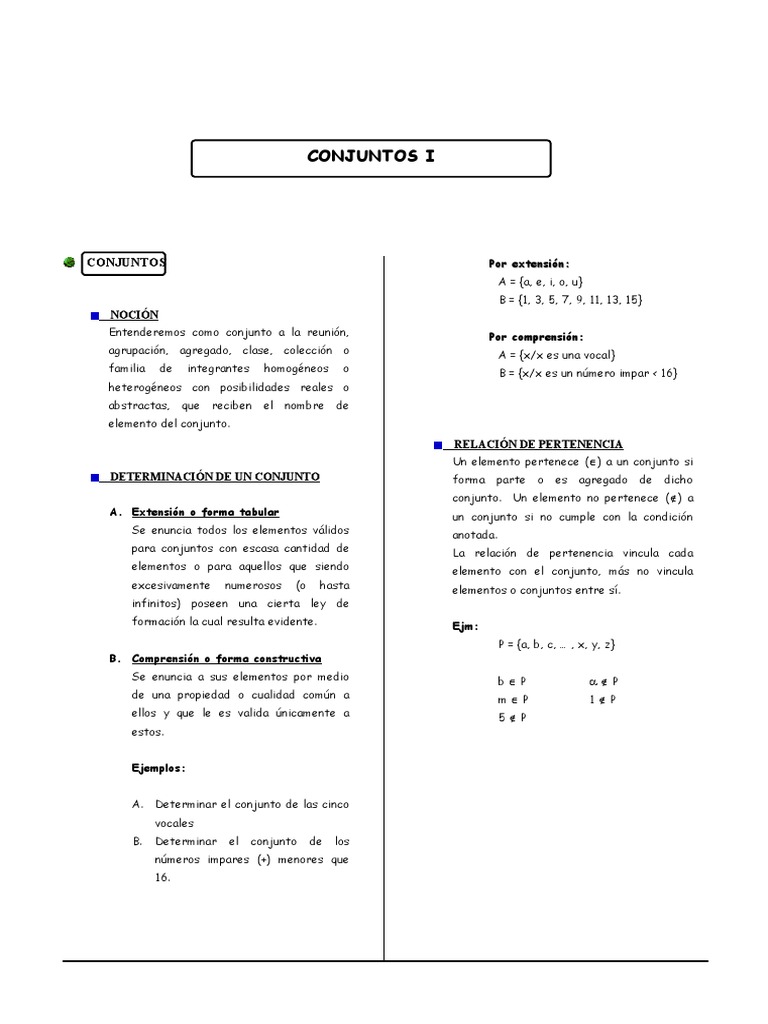 Teoria de Conjuntos I | PDF | Conjunto (Matemáticas) | Objetos matemáticos