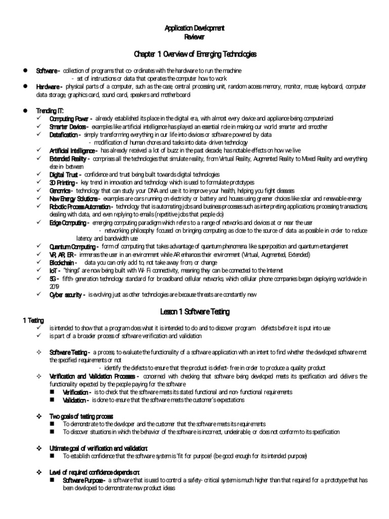 Application Development Reviewer | PDF