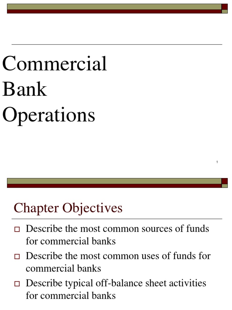 Commercial Bank Operations | PDF | Federal Reserve System | Banks
