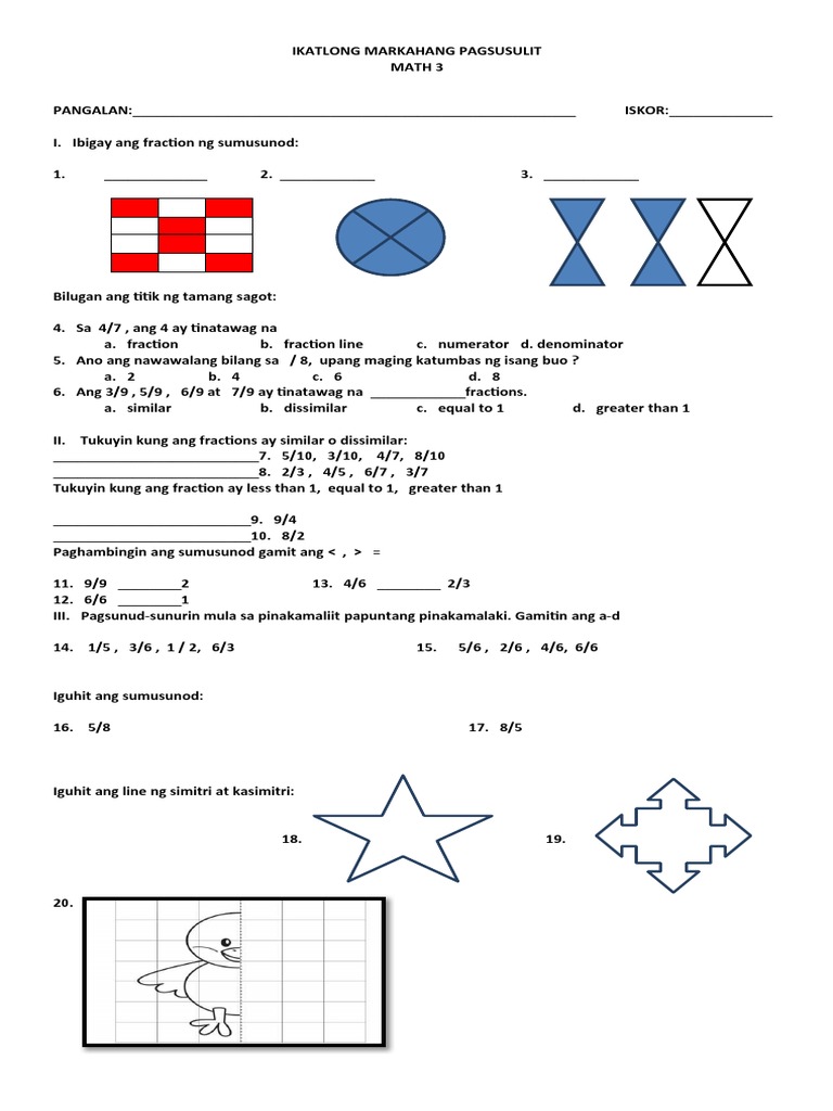 PT - Mathematics 3 - Q3 | PDF