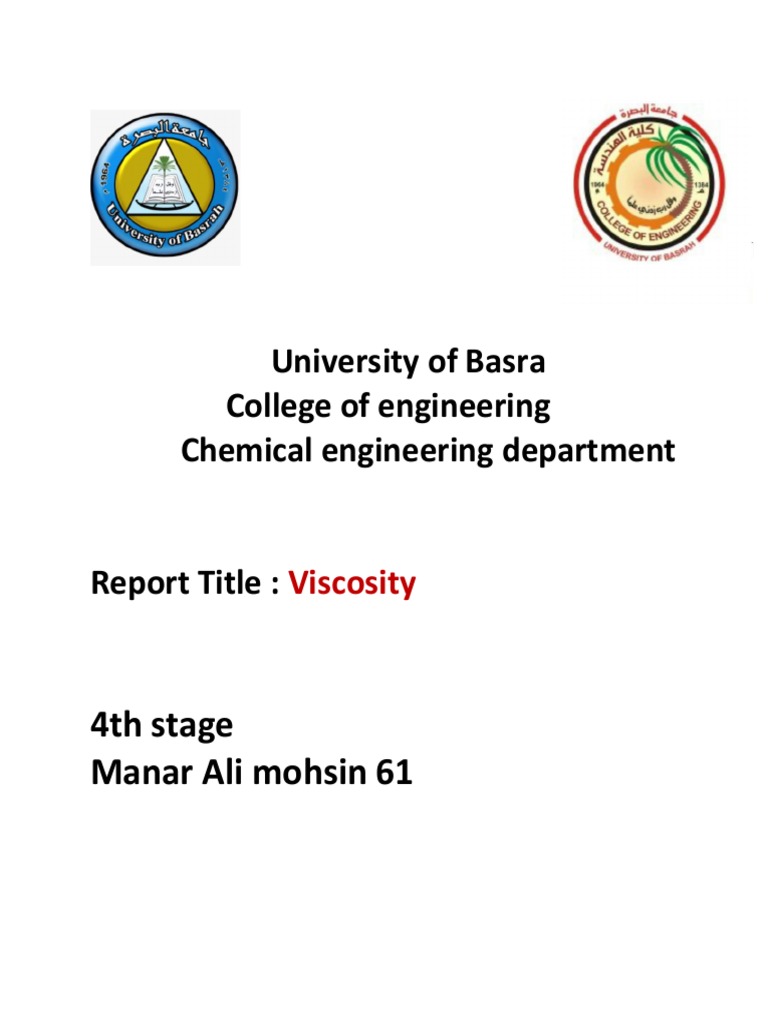 University of Basra College of Engineering Chemical Engineering ...