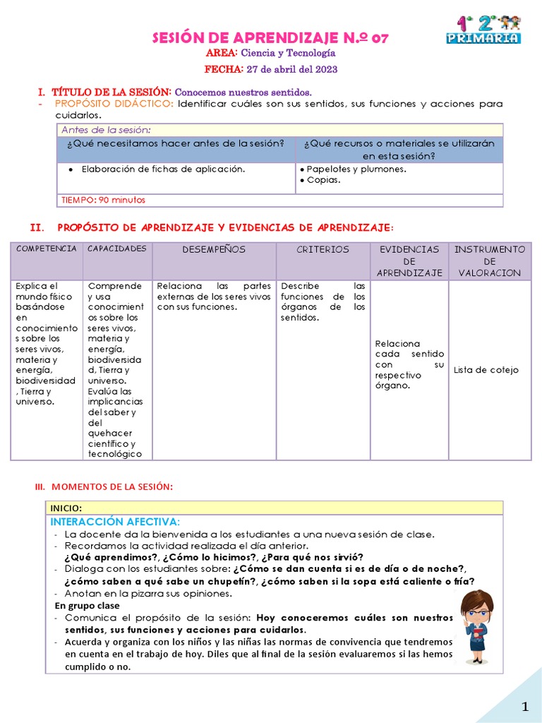 Conocemos Nuestros Sentidos | PDF | Aprendizaje | Universo