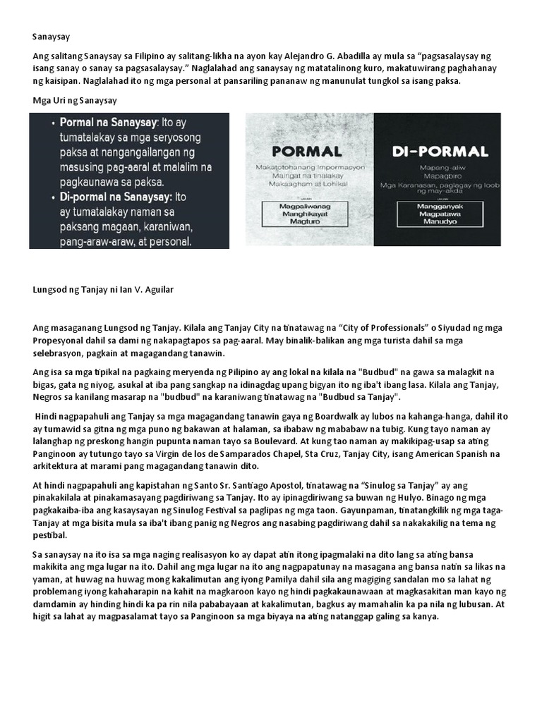Sanaysay | PDF
