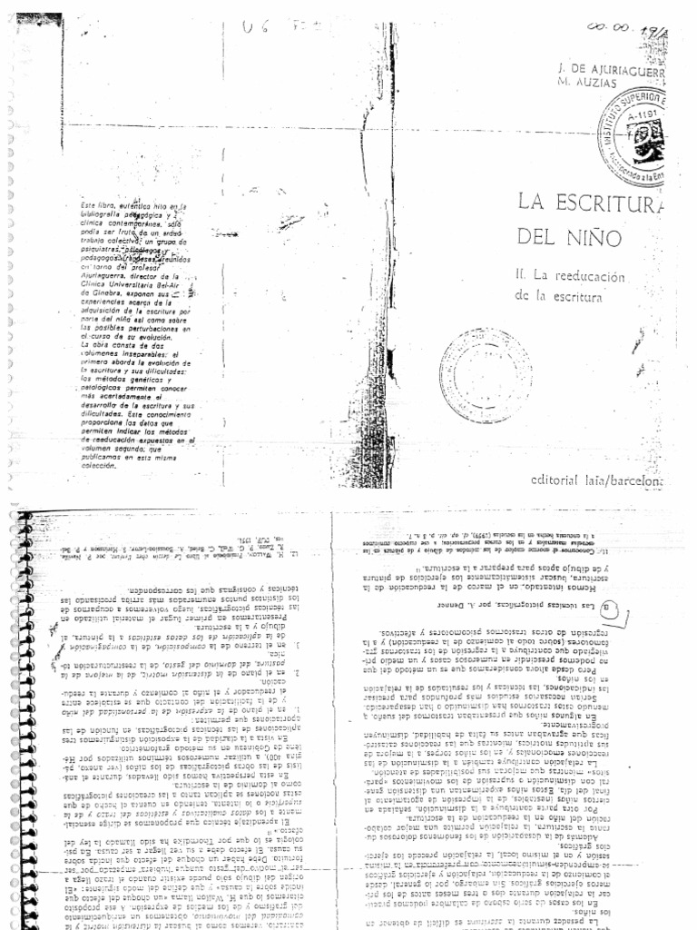 La Escritura Del Nin o Ajuriaguerra Auzias | PDF