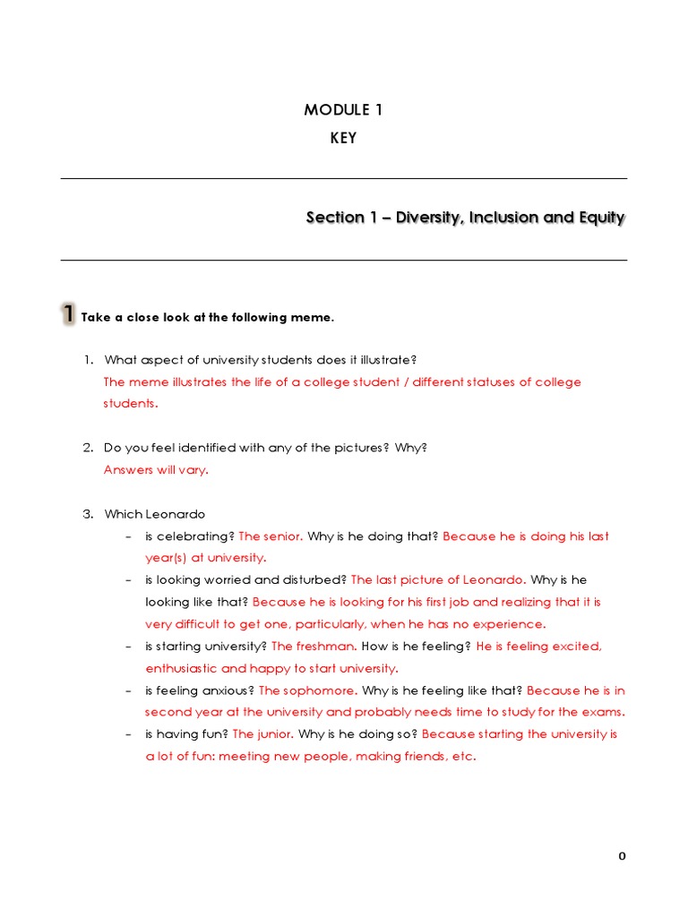 Module 1 - KEY - 2 | PDF | Inclusion (Education) | Disability