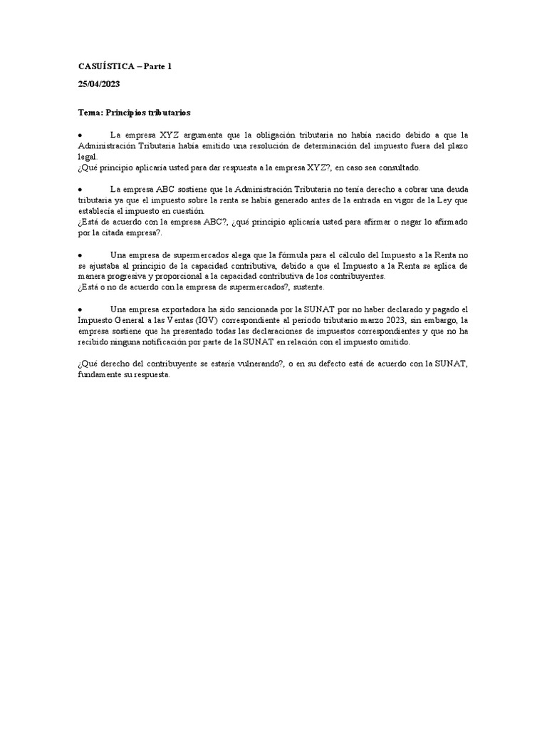 CASUÍSTICA Parte 1 | PDF