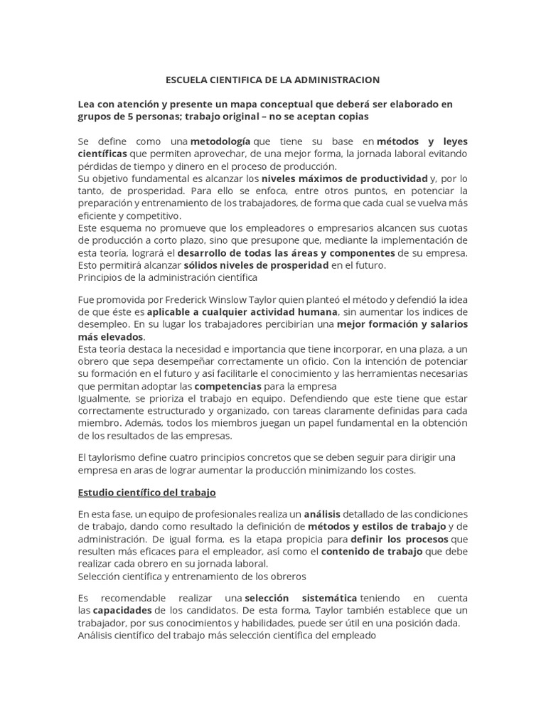 Escuela Cientifica de La Administracion | PDF | Salario | Economias