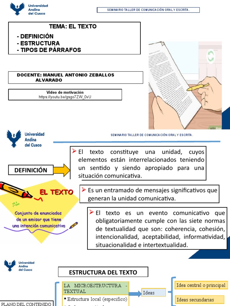 Diapositivas (PPT) El Texto y Su Estructura | PDF | Comunicación ...
