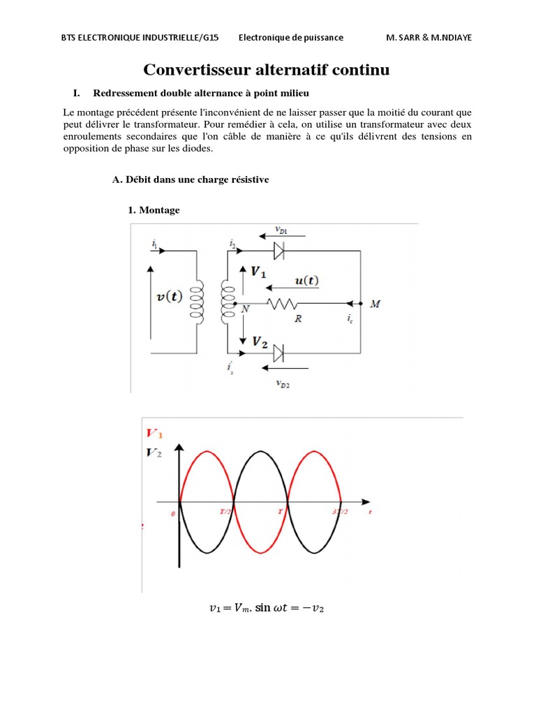 Cours2 Double Alternance | PDF | Redresseur | Diode