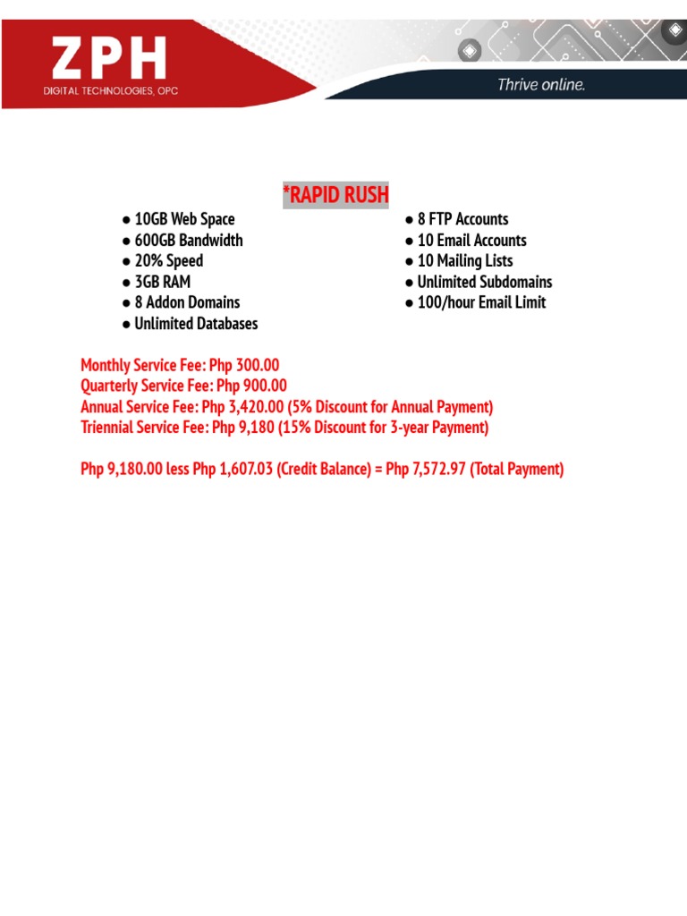 ZPH Rapid Rush Quotation and Specification | PDF | Payments | Banks