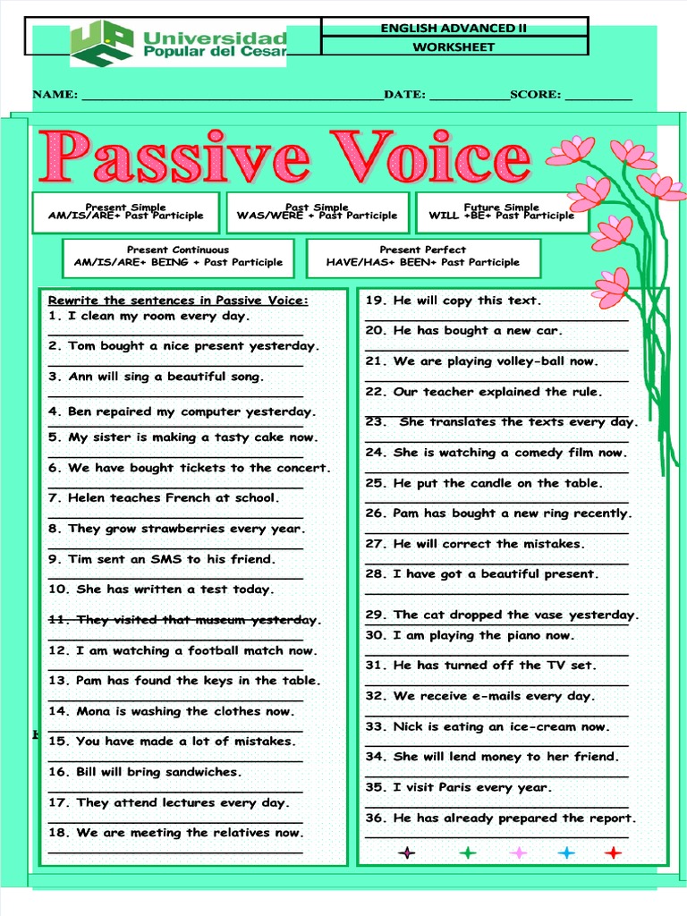 PDF English Advanced II Worksheet Compress Resuelto | PDF