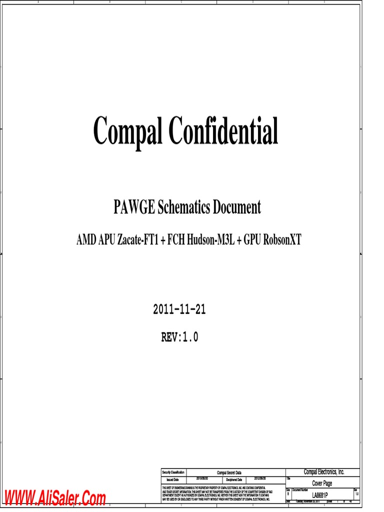 Lenovo G485 Compal LA-8681p Rev1.0 Schematic | PDF | Usb | Computer ...