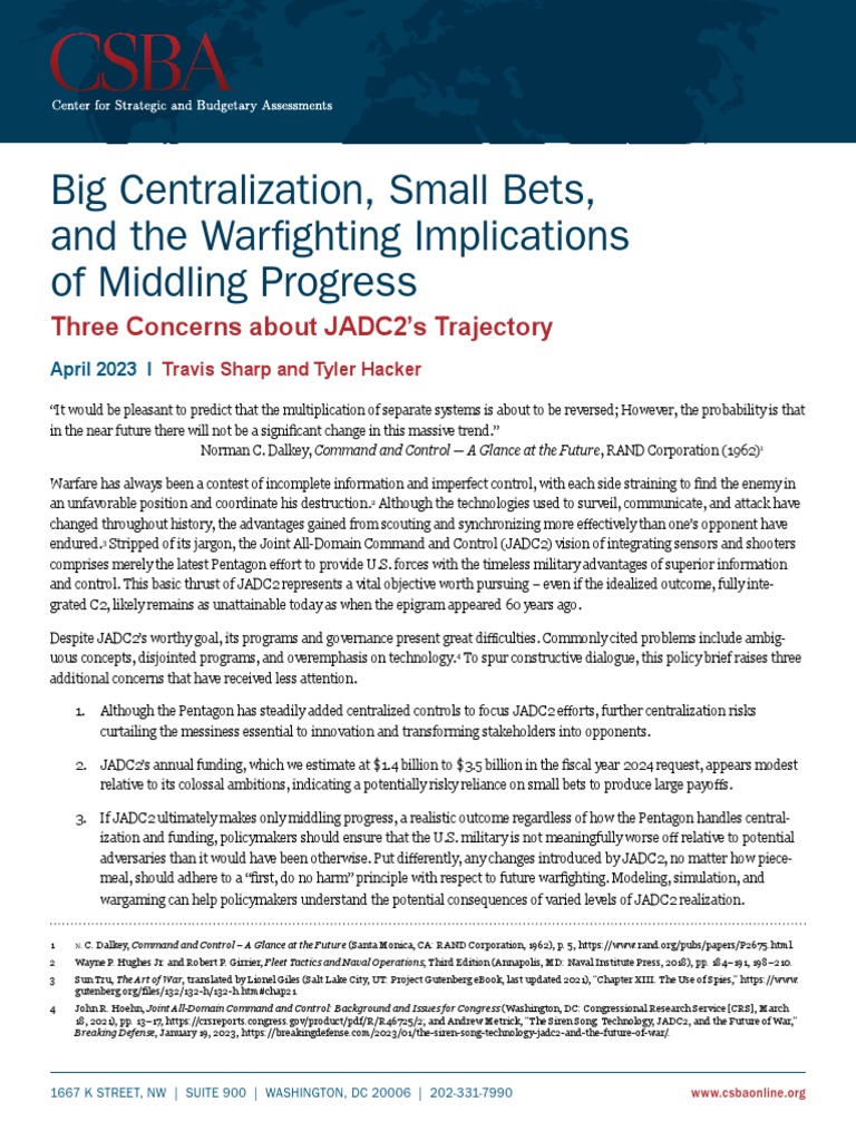 JADC2 Challenges and Warfighting Risks | PDF