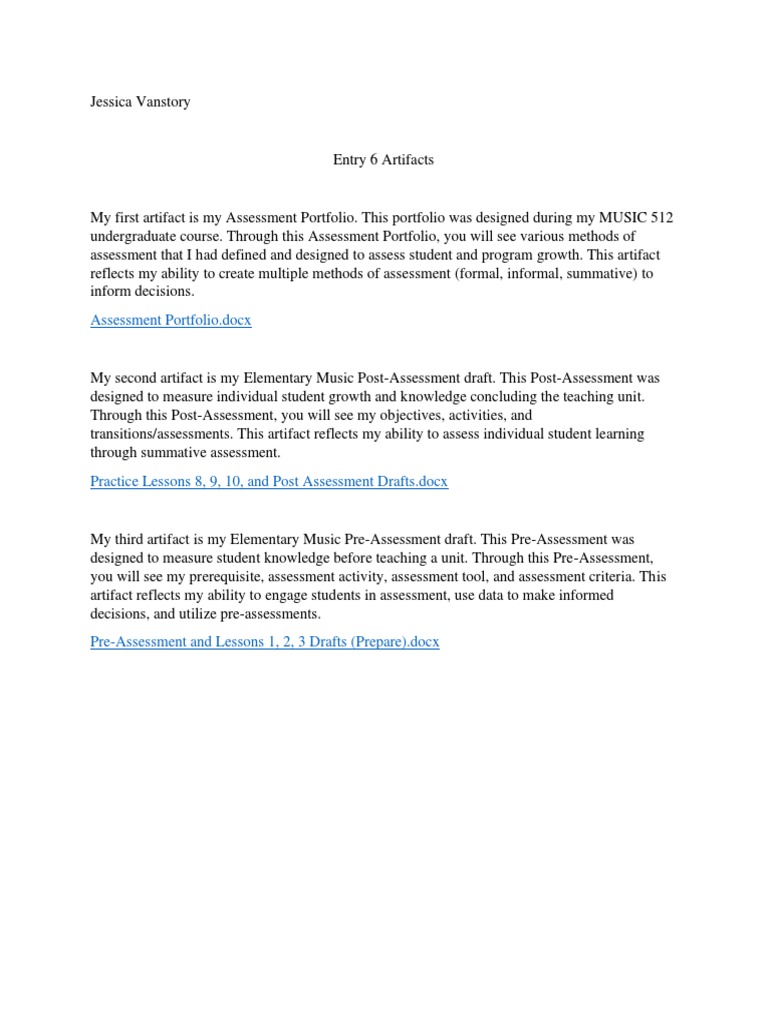 Entry 6 Artifacts | PDF