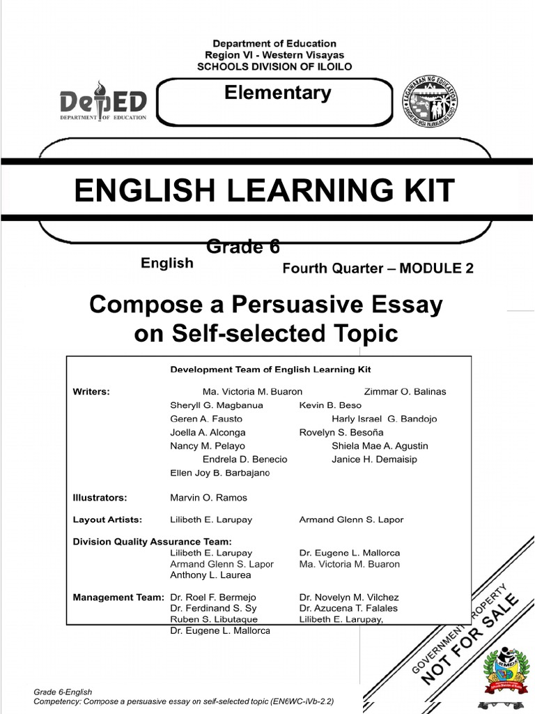 Q4 GRADE 6 MODULE 2 Editedfff | PDF | Essays | Argument