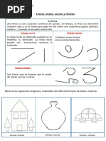 Líneas Rectas, Curvas y Mixtas en Geometría | PDF