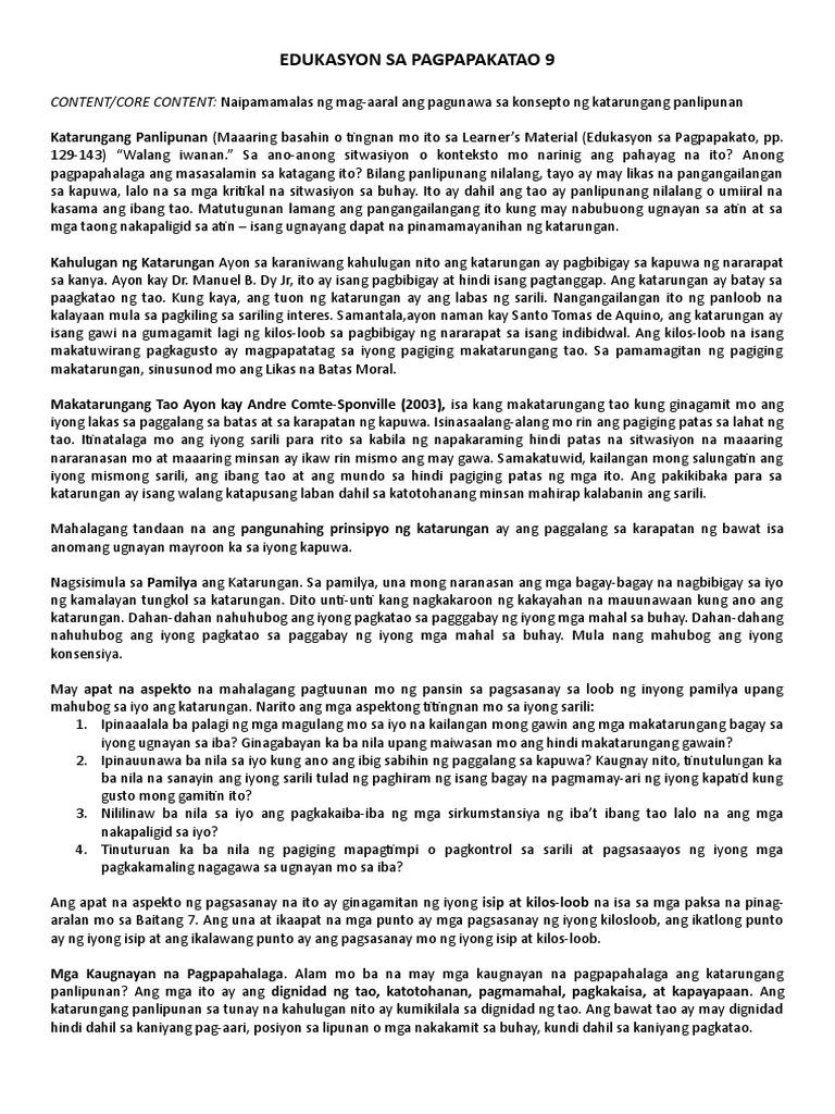 ESP 9 Q3 W1atw2 | PDF