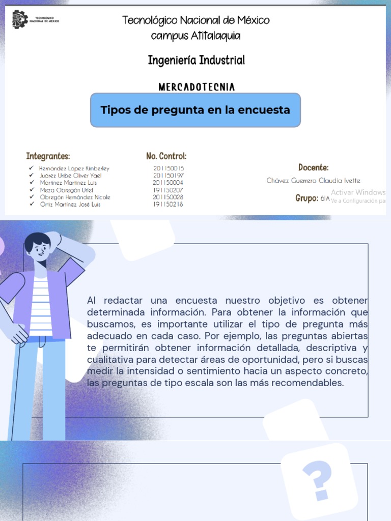 Tipos de pregunta en la encuesta | PDF | Cuestionario