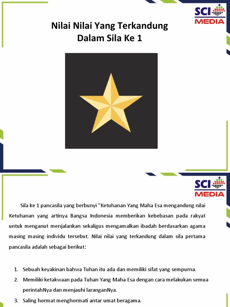 Nilai-Nilai Ketuhanan dalam sila ke 1 | PDF