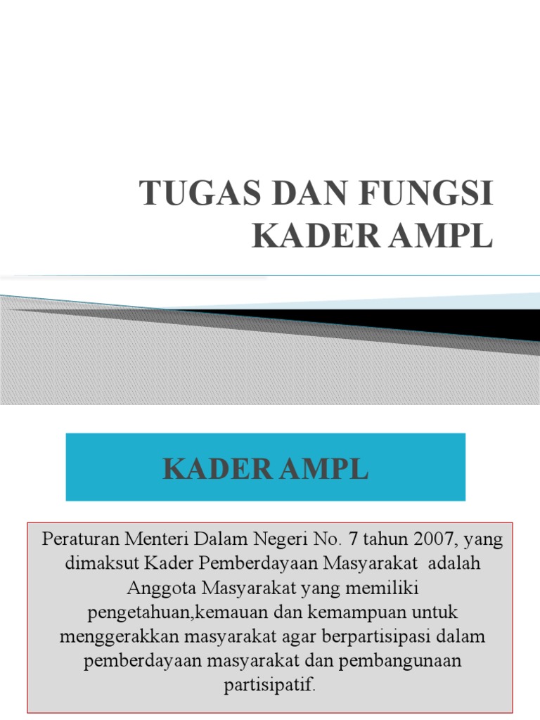 Tugas Dan Fungsi Kader Ampl | PDF