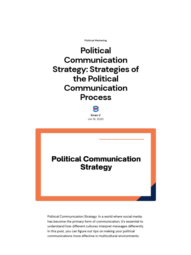 Political Communication Strategy: Strategies of The Political ...