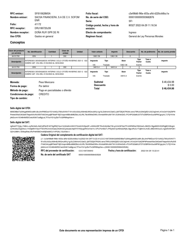 Conceptos: Sello Digital Del CFDI | Descargar gratis PDF | Economias | Dinero