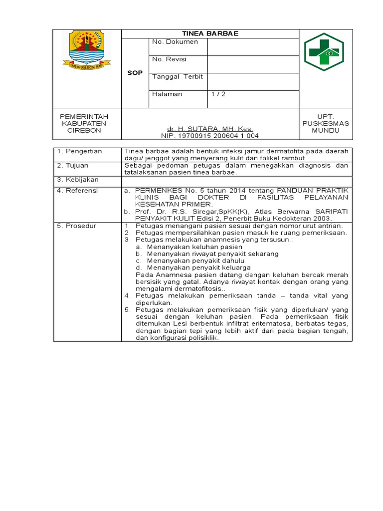 Sop Tinea Barbae | PDF
