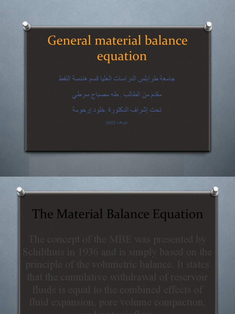 Determination of Initial Oil in Place for a Reservoir Using the Material Balance Equation | PDF ...