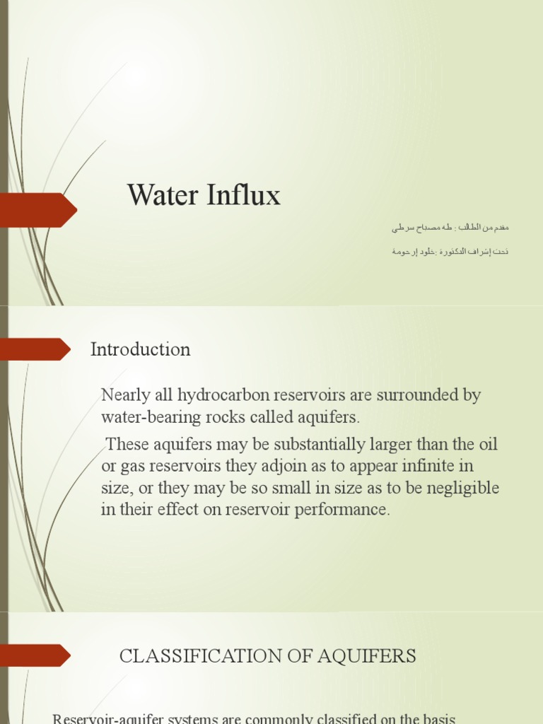 Water Influx | PDF | Petroleum Reservoir | Aquifer
