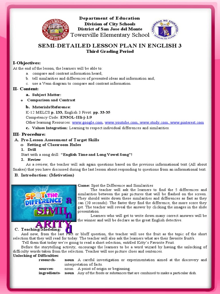 Michelle - 2nd Cot English3 | PDF | Learning | Teachers