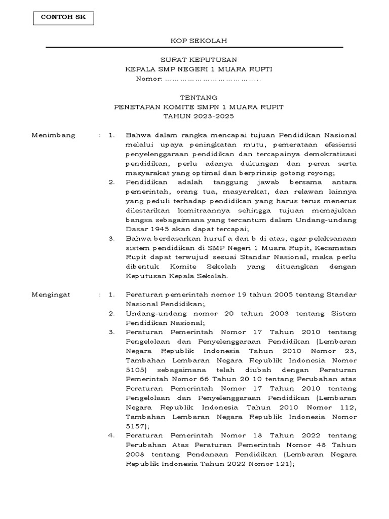 Contoh SK Komite | PDF
