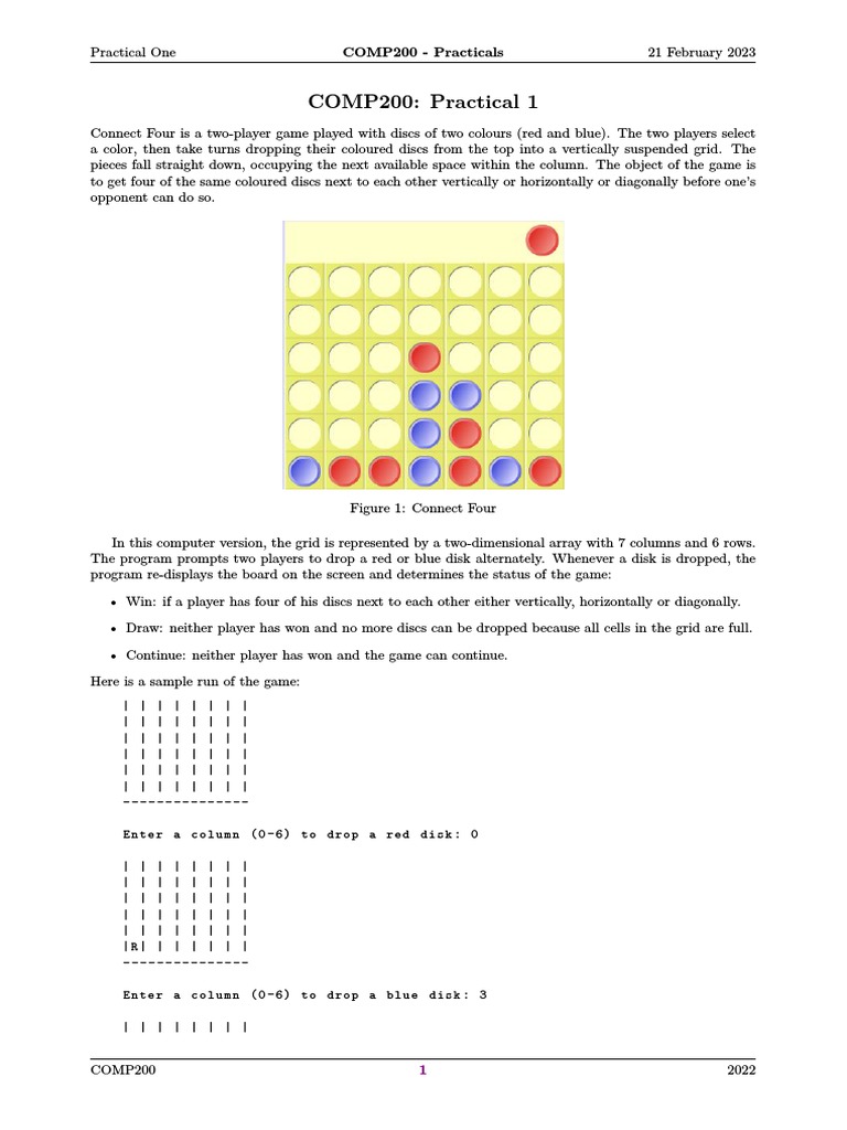 COMP200: Practical 1 | PDF | Computer Engineering | Computer Programming