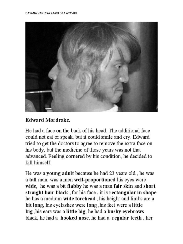 Edward Mordrake: The Man with Two Faces | PDF | Language Arts ...